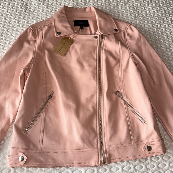 Blu Pepper | Jackets & Coats | Blu Pepper Pink Vegan Leather Jacket Zip ...
